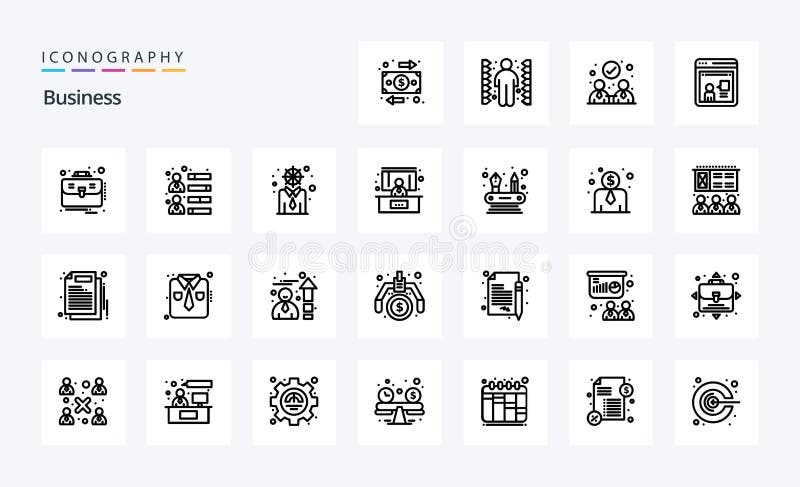 25 Business Line icon pack stock vector. Illustration of financial ...