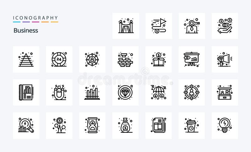 25 Business Line icon pack stock vector. Illustration of customer ...