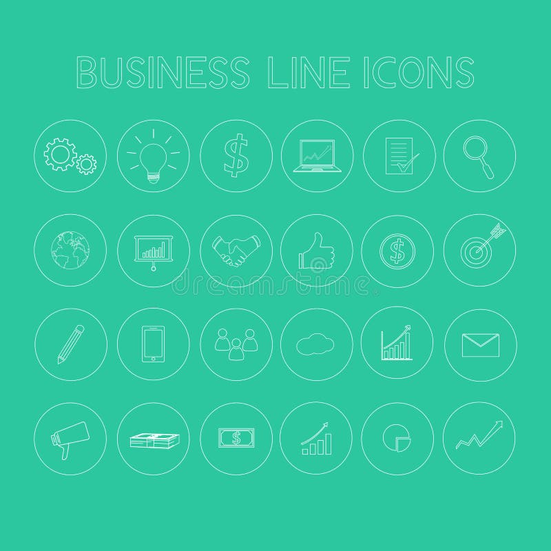 Business Line Icons stock vector. Illustration of phone - 53959440