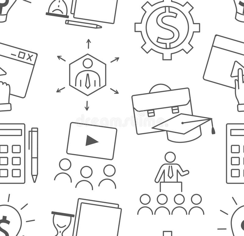 Business Line Seamless Pattern Stock Vector - Illustration of people ...