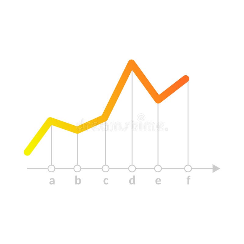Vector Linear Graph Chart Icon Stock Vector - Illustration of graphic ...