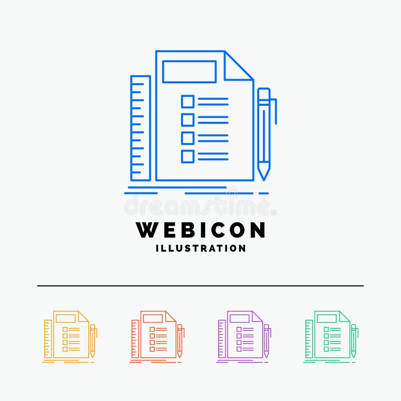 Business, List, Plan, Planning, Task 5 Color Line Web Icon Template ...