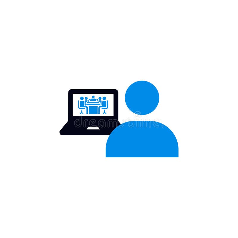 Business Live Meeting or Live Class Icon Stock Vector - Illustration of ...