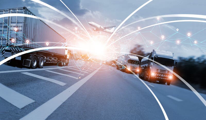 Business Logistics Concept, Truck of Logistics Network Distribution and ...