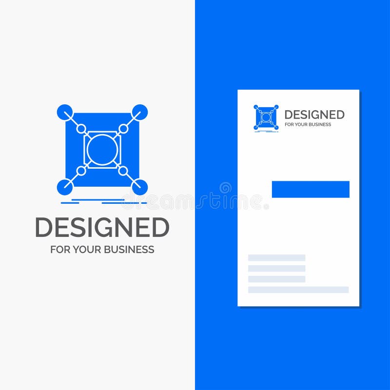 Business Logo for Base, Center, Connection, Data, Hub. Vertical Blue ...