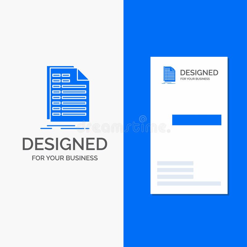Business Logo for Bill, Excel, File, Invoice, Statement. Vertical Blue ...