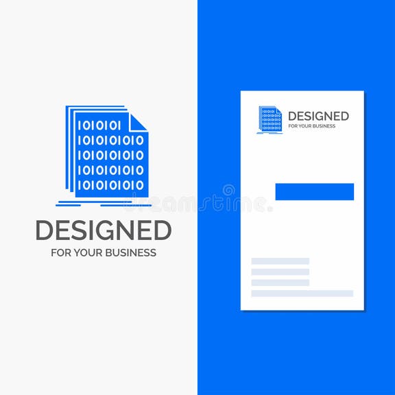 Business Logo for Binary, Code, Coding, Data, Document. Vertical Blue ...