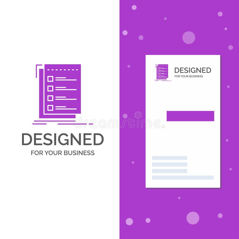 Business Logo for Check, Checklist, List, Task, To Do. Vertical Purple ...