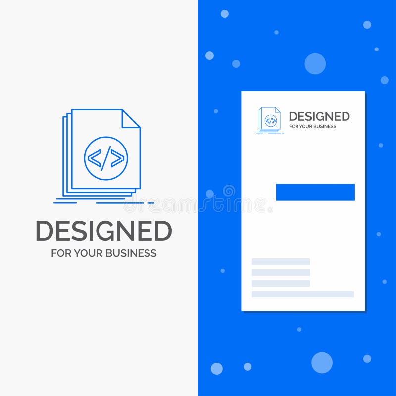 Business Logo For Code Coding File Programming Script Vertical Blue Business Visiting