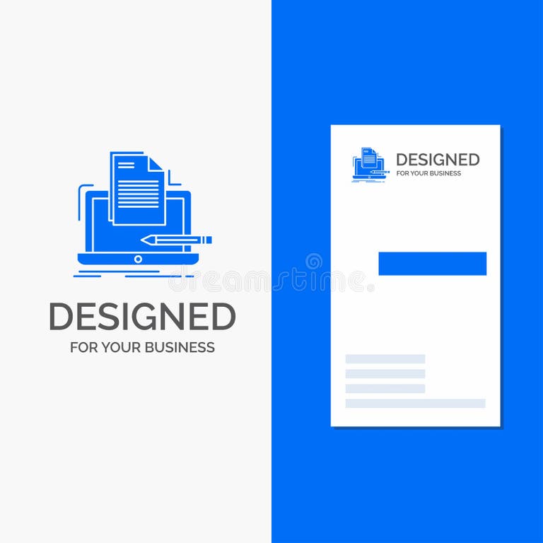Business Logo for Coder, Coding, Computer, List, Paper. Vertical Blue Business / Visiting Card ...