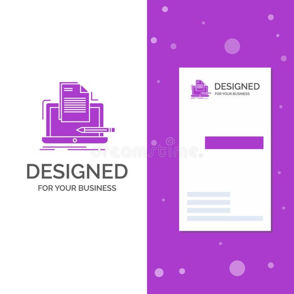 Business Logo for Coder, Coding, Computer, List, Paper. Vertical Purple Business / Visiting Card ...