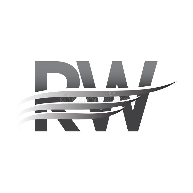 Business Logo with Letters RW Stock Illustration - Illustration of grey ...