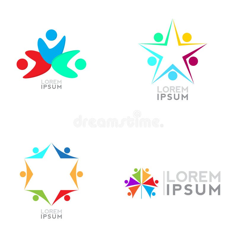 Set of teamwork logos stock vector. Illustration of success - 88056801