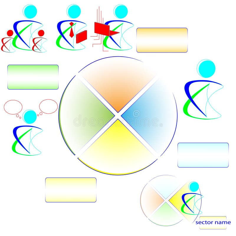 Business Logos and Sectors. Stock Vector - Illustration of plan, icons ...