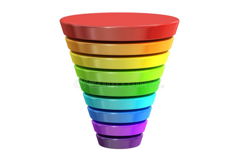 Pyramid with Color Levels, Pyramid Chart. 3d Rendering Stock ...