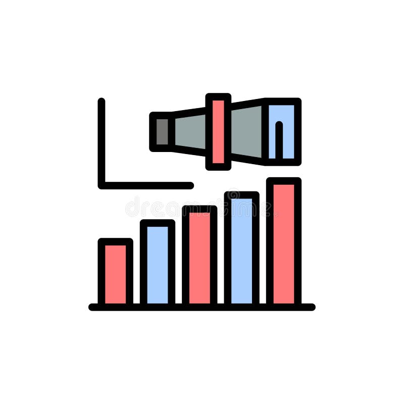 Business, Long, Modern, Term, Vision Flat Color Icon. Vector Icon ...