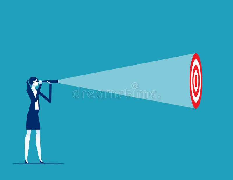 Business Looking through Telescope. Searching Target Business Stock ...