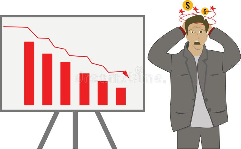Negative Growth of Company and Employee`s Reaction Stock Vector ...