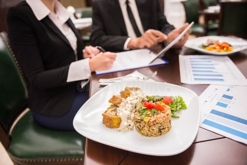 Business lunch stock photo. Image of cafe, business, office - 55796986