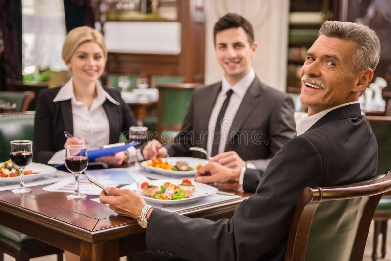 Business lunch stock image. Image of group, adult, meal - 55797087