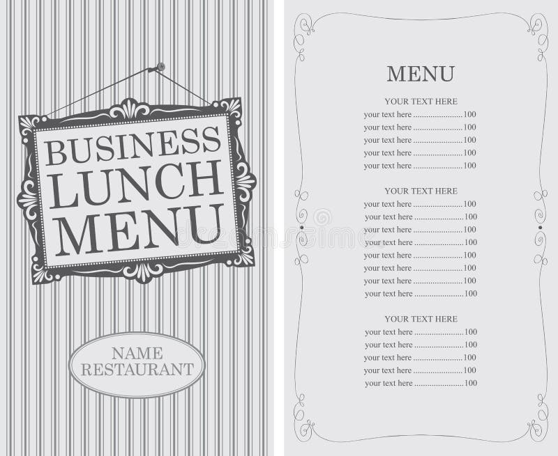 Business lunch menu stock vector. Illustration of banner - 76803370