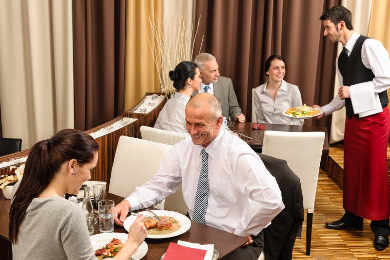 Business Lunch Restaurant People Eating Meal Stock Image - Image of ...