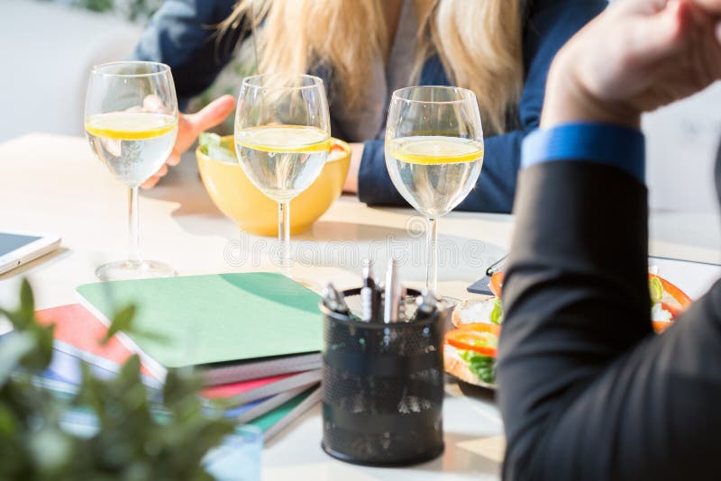 Business lunch at work stock image. Image of conversation - 55659035