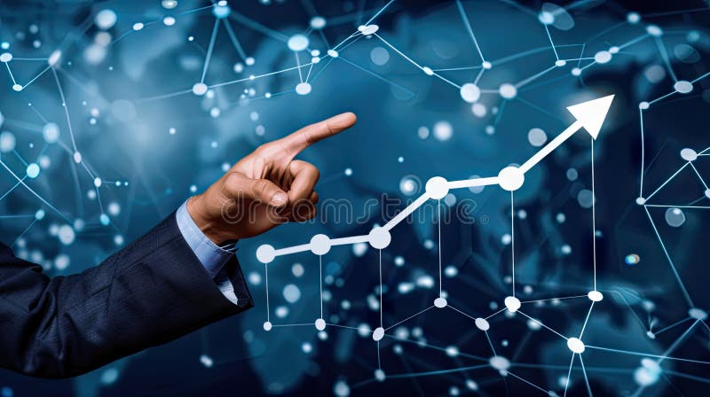 The Business Maestro: Man in Suit Deciphering Line Graph Stock Image ...