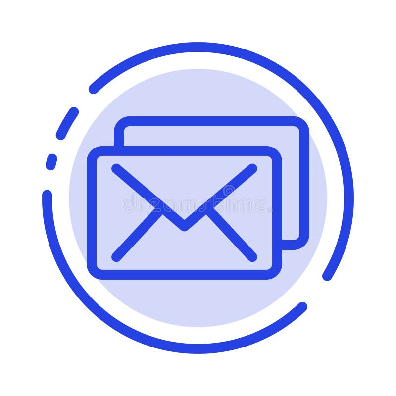 Business, Mail, Message Blue Dotted Line Line Icon Stock Vector ...