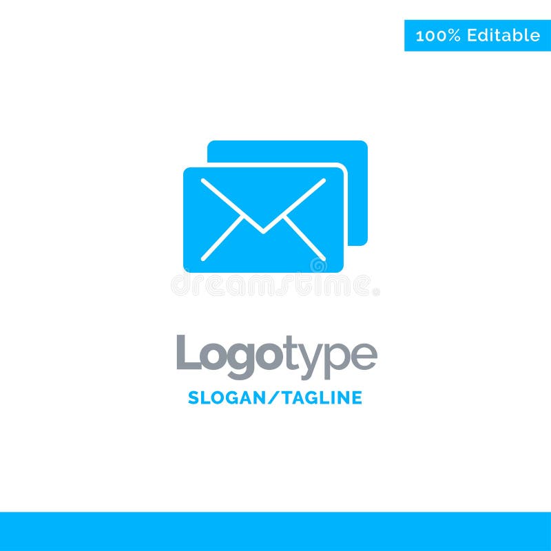 Business, Mail, Message Blue Solid Logo Template. Place for Tagline ...
