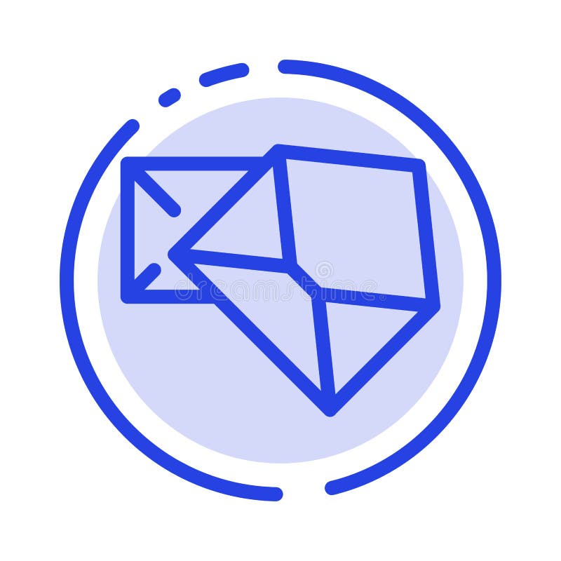 Business, Mail, Message, Open Blue Dotted Line Line Icon Stock Vector ...