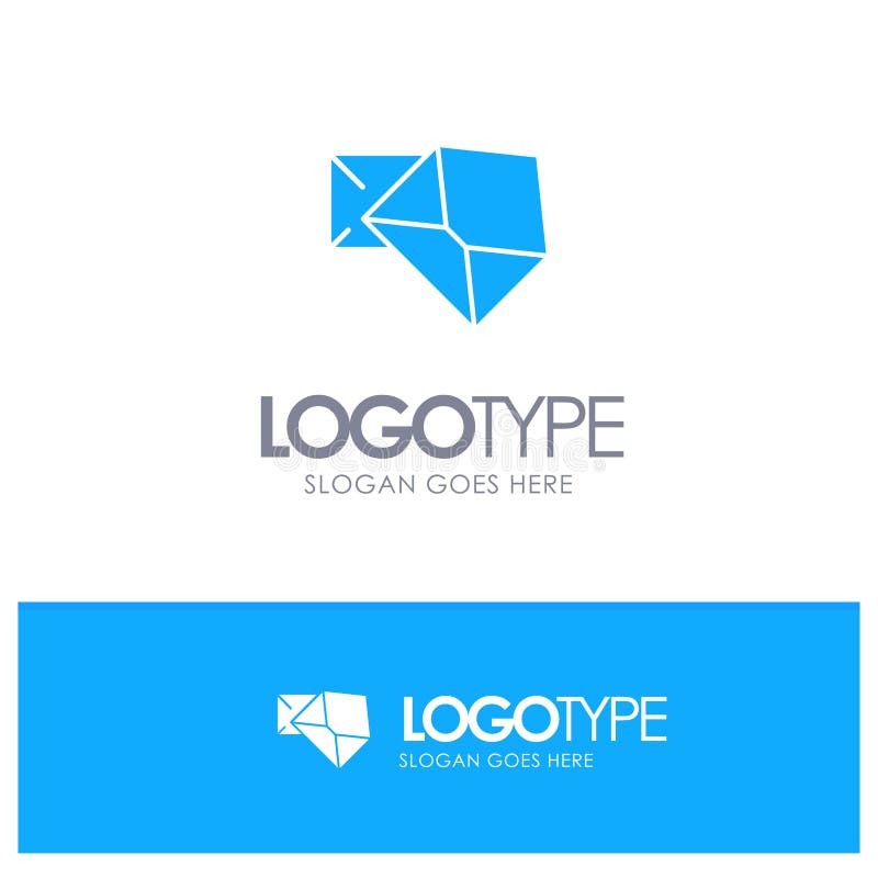Business, Mail, Message, Open Blue Solid Logo with Place for Tagline ...
