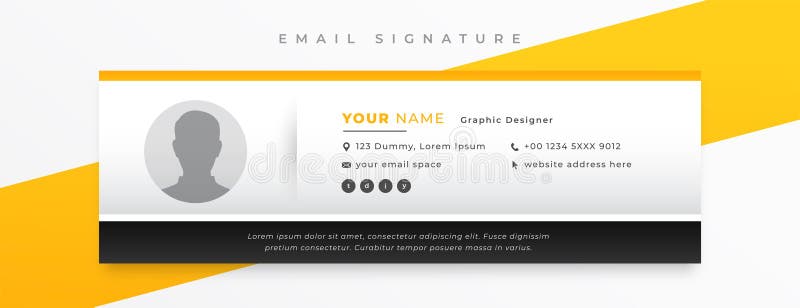 Business Mail Signature Card Template in Horizontal Layout Design Stock ...