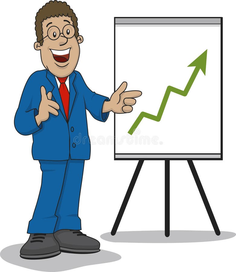 Business man stock vector. Illustration of green, easel - 12268491