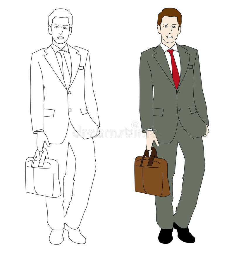 Young man in business suit stock vector. Illustration of businessman ...