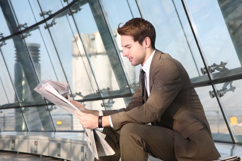 Business Man stock image. Image of sits, sitting, read - 9069889