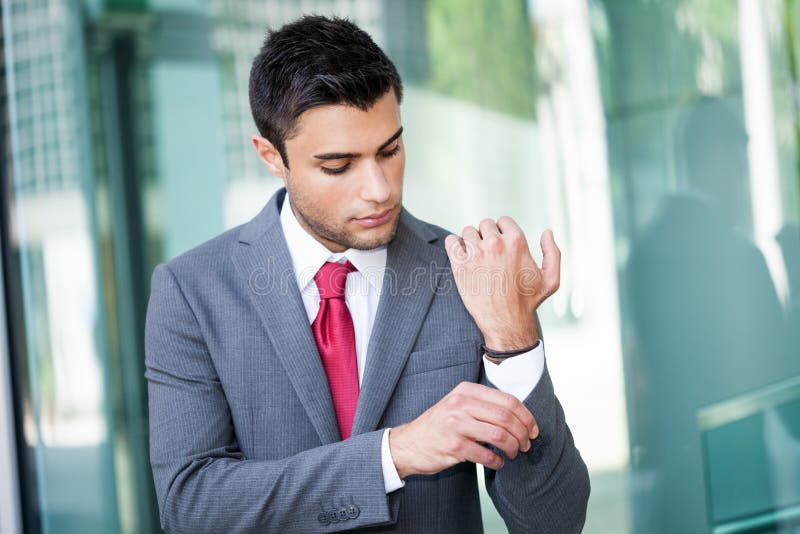 Business Man Adjusting His Suit Stock Image - Image of corporate ...
