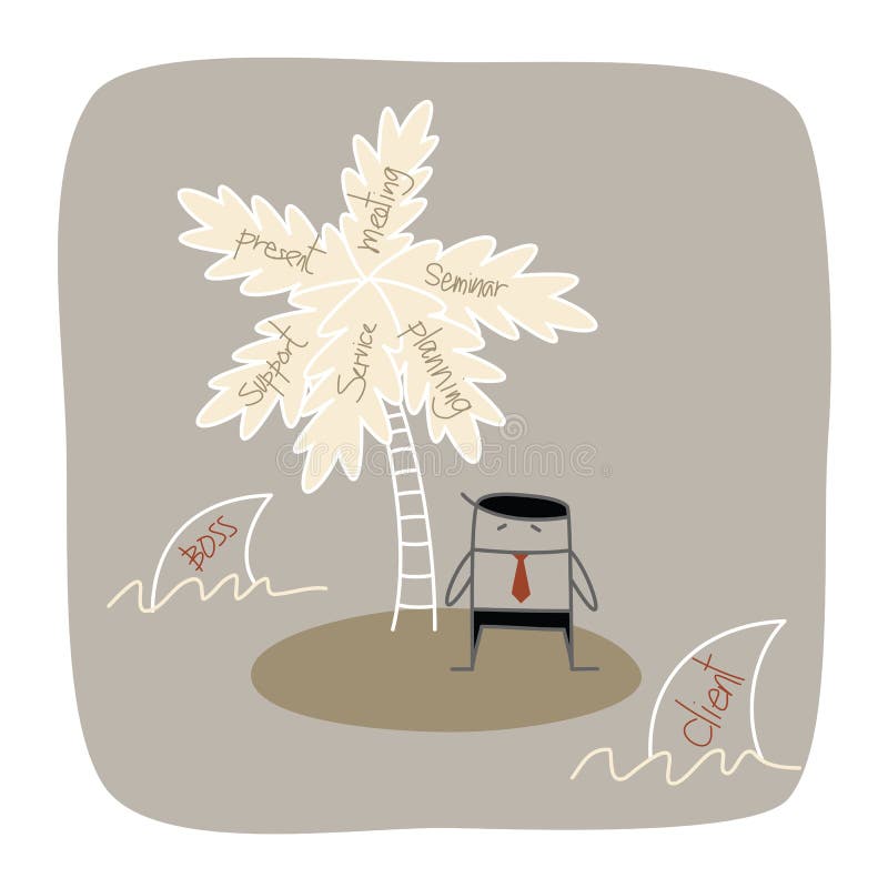 Business man alone working stock illustration. Illustration of customer ...