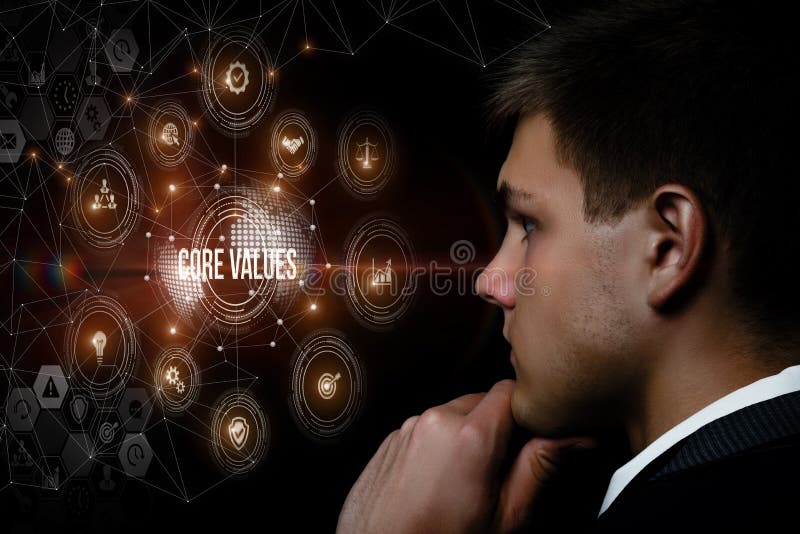 Businessman Analyses of Core Values in Business Stock Photo - Image of ...