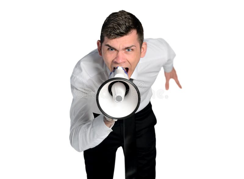 Business Man Angry Shouting Stock Image - Image of forward, holding ...