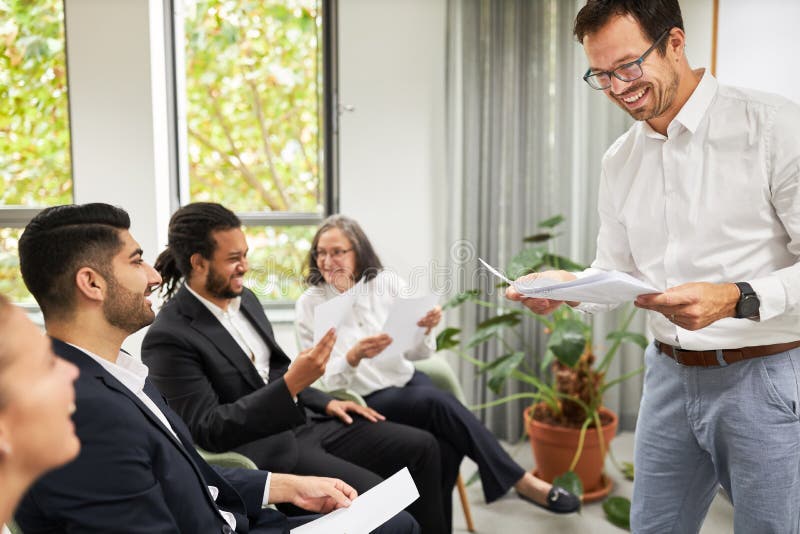 Business Man and Applicants in the Assessment Center Stock Image ...