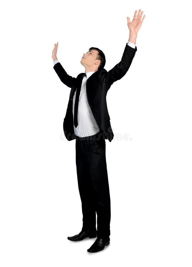 Business man arms up stock photo. Image of employee, manager - 55935016