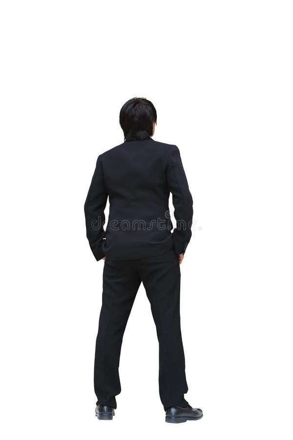 Business Man from the Back Looking at Something Stock Image - Image of ...