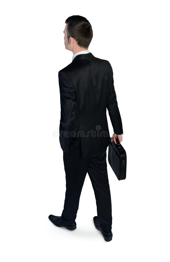Back View of Young Handsome Business Man Isolated on White Stock Photo ...