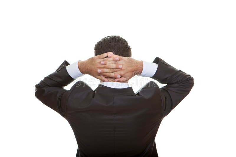 Business Man Back View Thinking Stock Photo - Image of manager ...