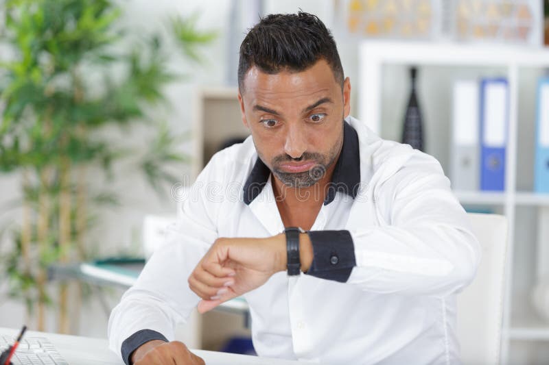 Business Man Being Late for Meeting Stock Image - Image of late ...