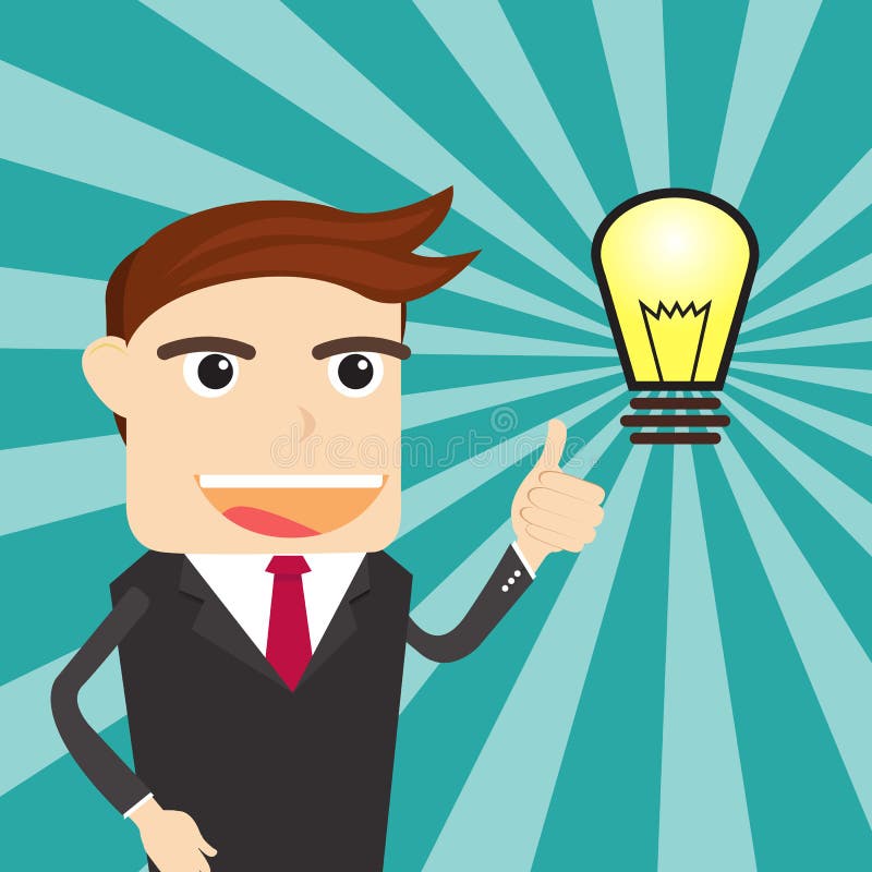 Business Man Big Idea stock vector. Illustration of intellectual - 56280749