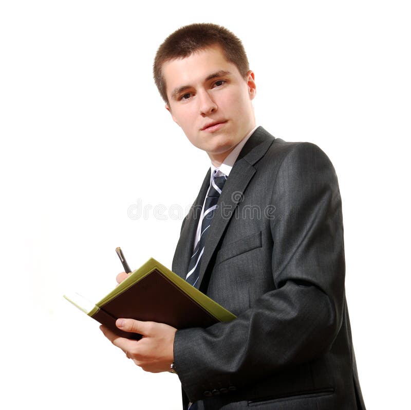 Business man with a Book stock photo. Image of page, text - 6873510