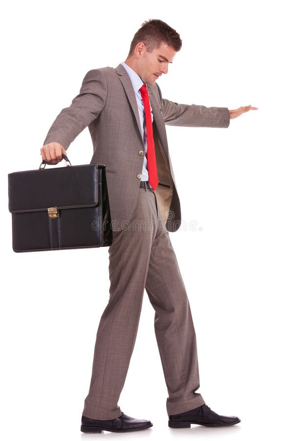 Business Man with Briefcase Balancing Stock Image - Image of business ...