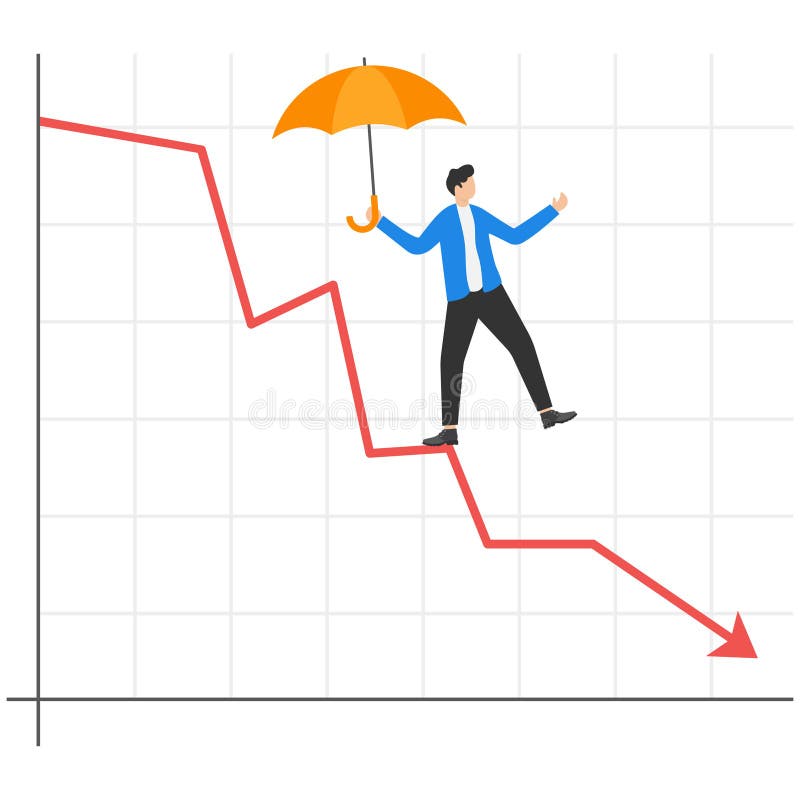 Business Man with a Briefcase Walking on an Arrow Suddenly Falling Down ...